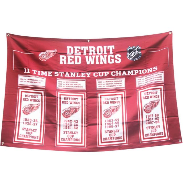 Detroit Red Wings 11-time Stanley‘ Cup Champions Flag